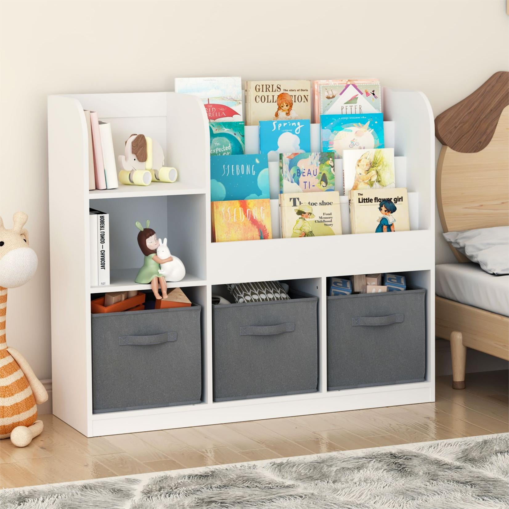 Bianlte Kids Bookcase and Bookshelf,Multifunctional Bookcase with 3 ...