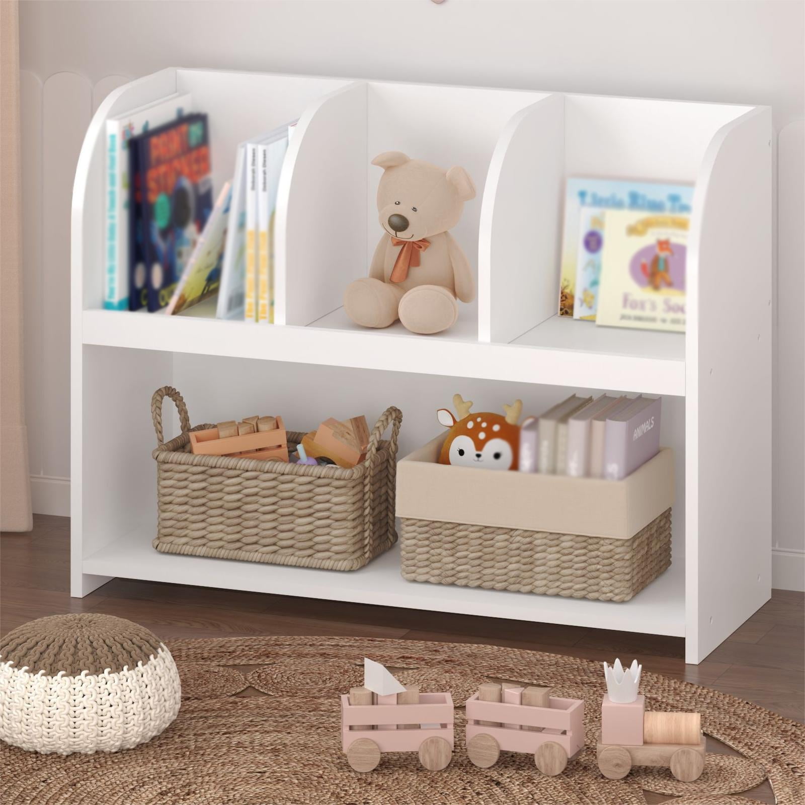 Bianlte Kids Bookcase with 4 Compartments, Storage Book Shelf, Storage ...