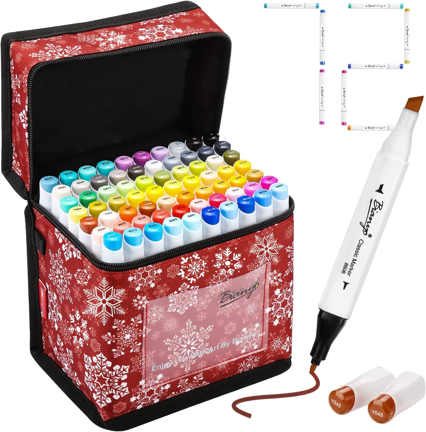 Bianyo 72 Primary Colors Alcohol-Based Dual Tip Bullet & Chisel Alcohol ...