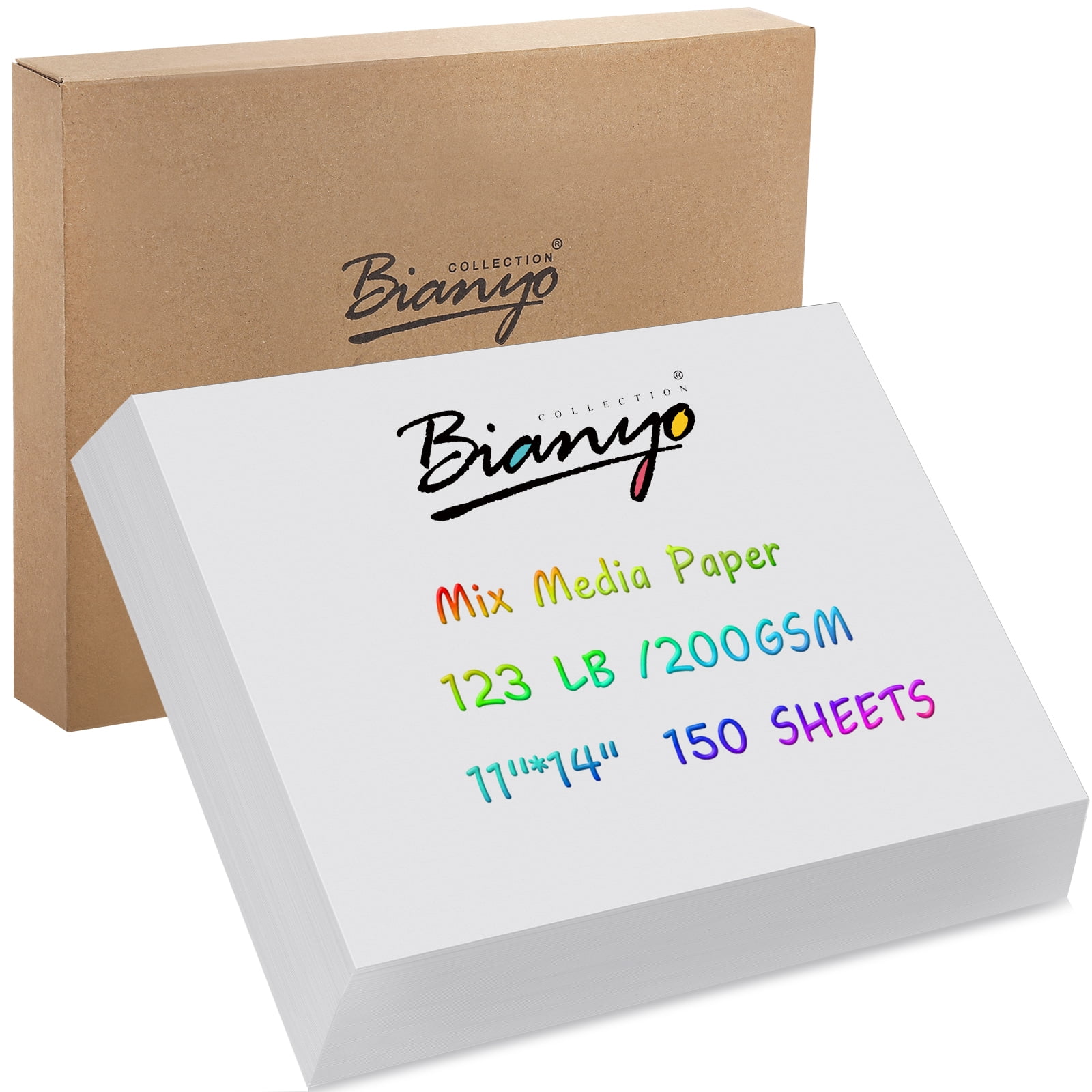 Bianyo Mixed Media Paper Drawing Paper, 150 Sheets, 11 x 14 Inches, 123 ...