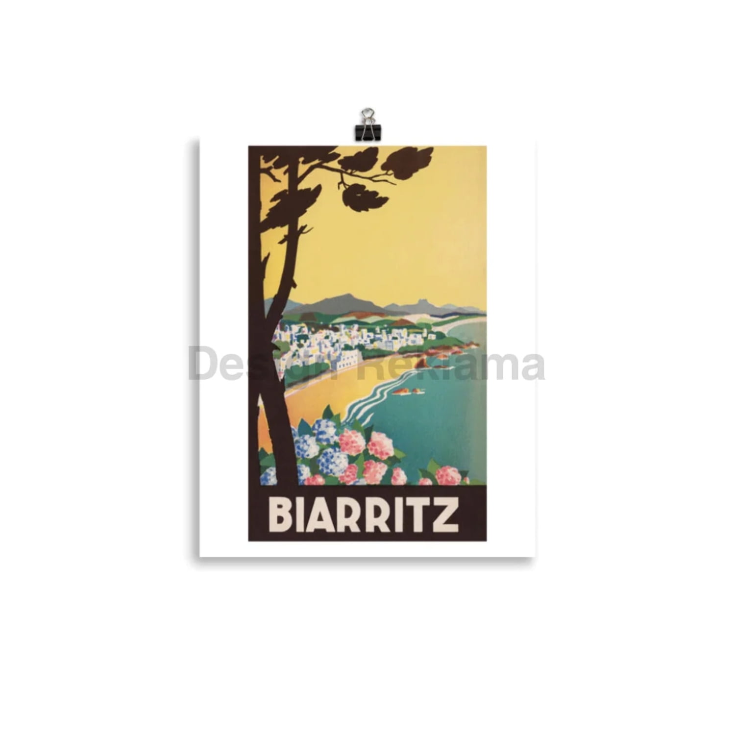 Biarritz, France 1935. Unframed Vintage Travel Poster - Walmart.com