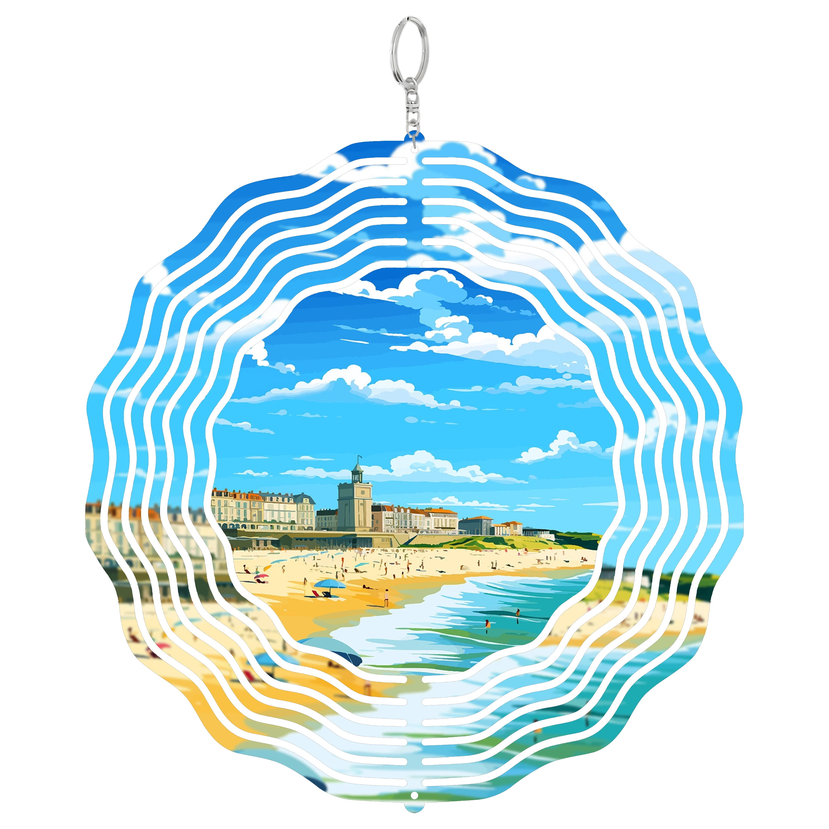 Biarritz France Basque Coast 3D Wind Spinner Stainless Steel Kinetic ...