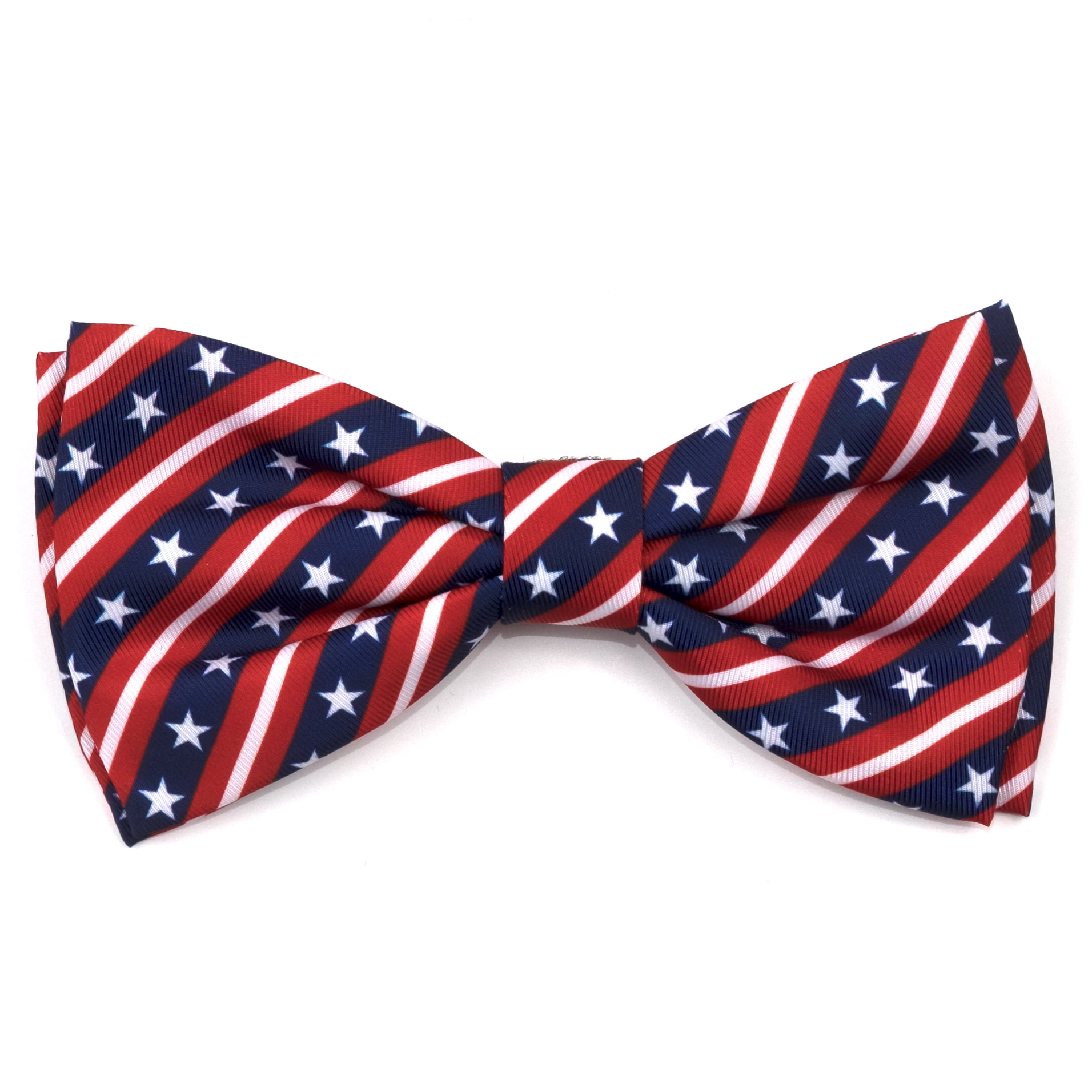 The Worthy Dog Bias Stars and Stripes Bow Tie Adjustable Collar ...