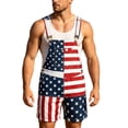 Bib Overalls for Men Patriotic Star Pattern Denim Short Overalls ...