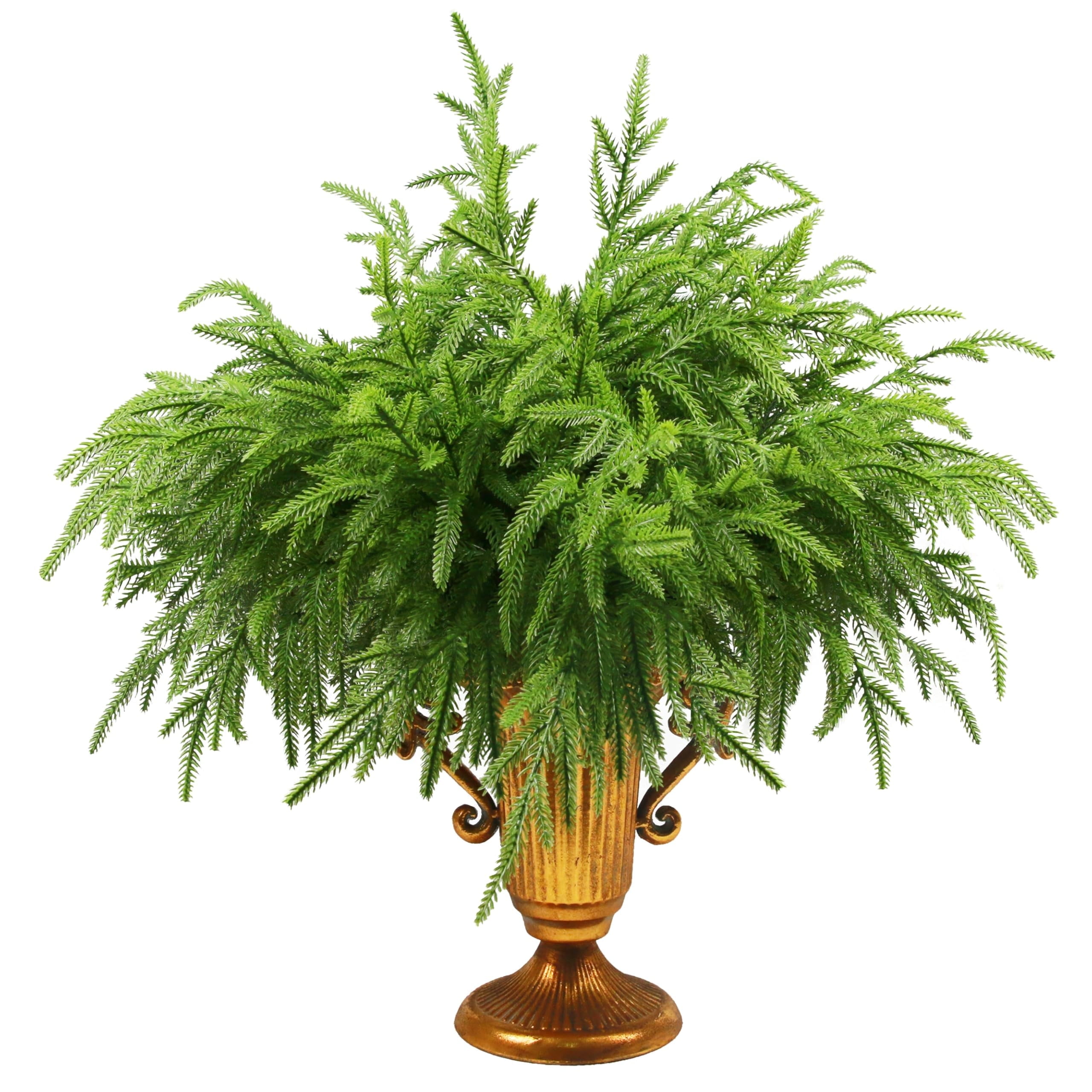 Bibana 12Pcs Artificial Norfolk Pine Branches 18" Plastic Christmas ...