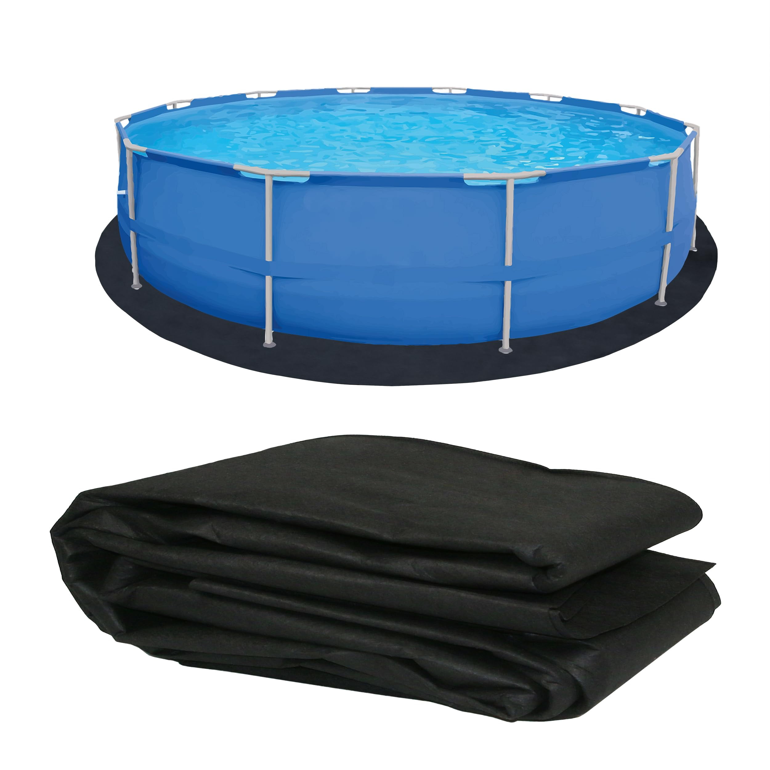 Bibana 18FT Round Pool Liner Pad, Durable for above Ground Swimming ...