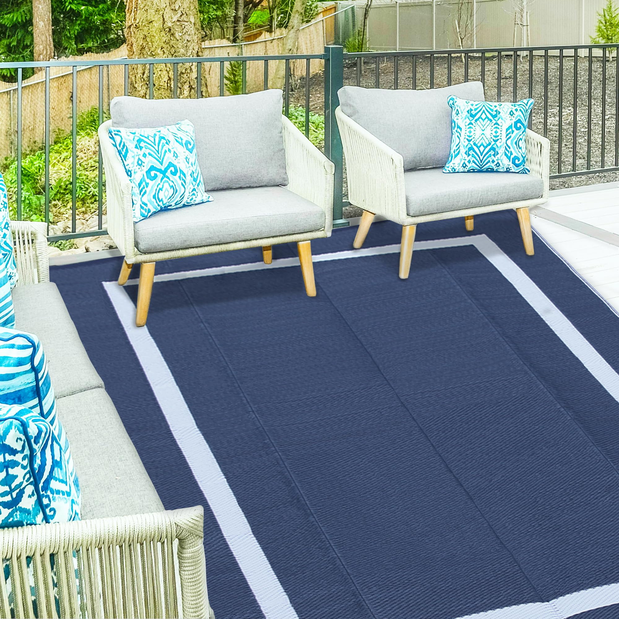 Bibana 6x9 FT Reversible Mats, Outdoor Rug for Patio Clearance ...