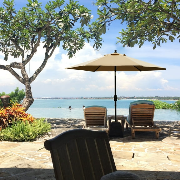 7.5' Patio Umbrella Outdoor Table Market Umbrella with Push Button Tilt ...