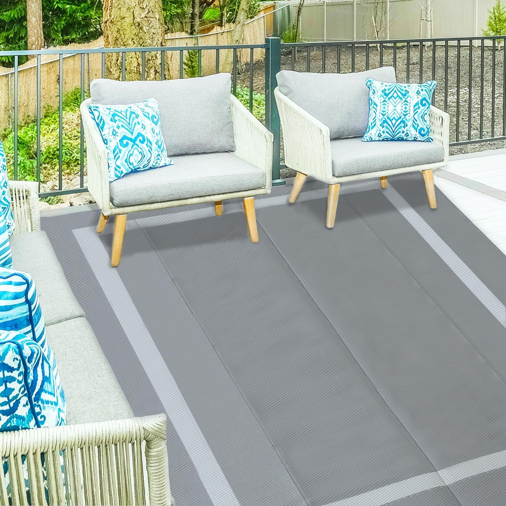 Bibana 8x10 FT Reversible Mats, Outdoor Rug for Patio Clearance ...