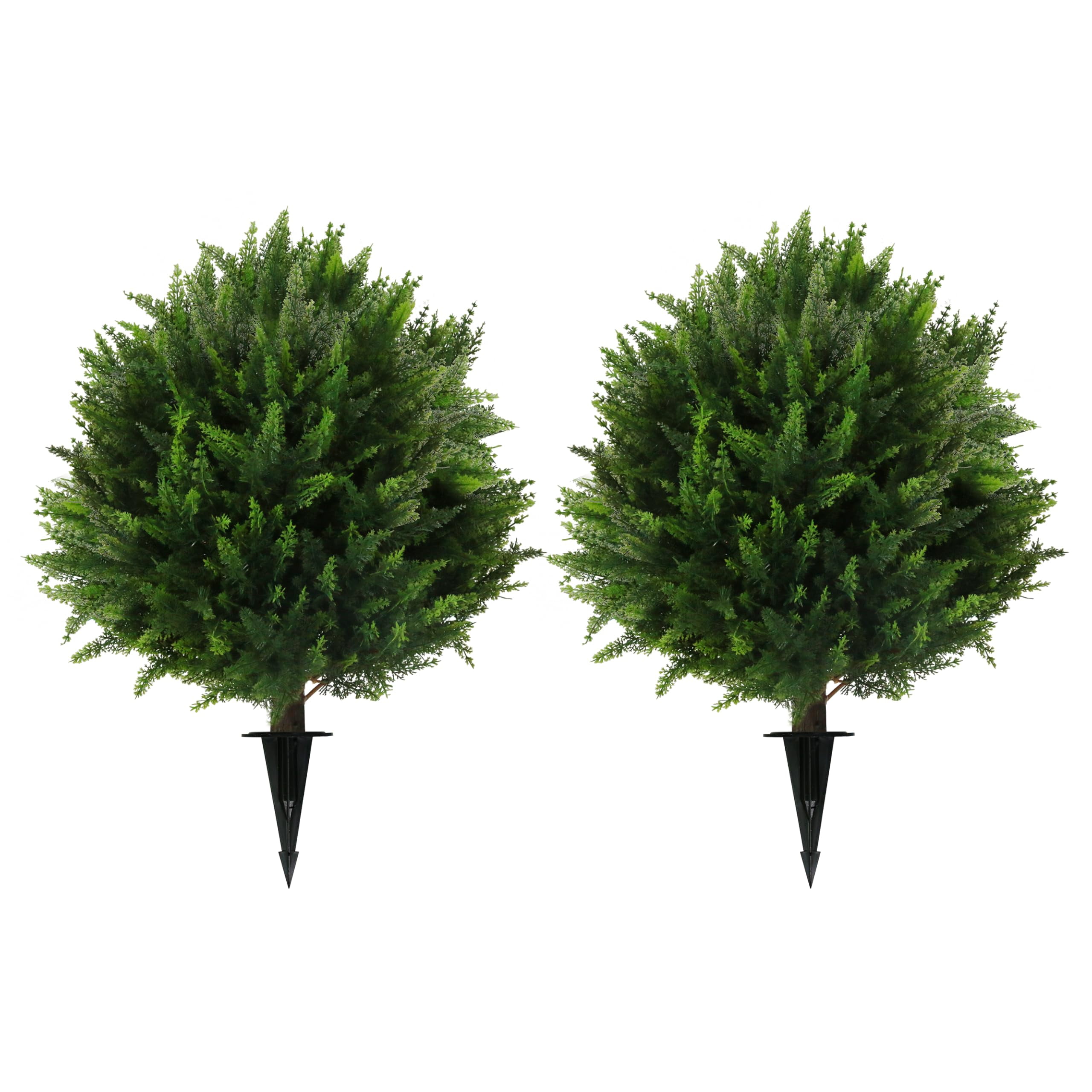 Bibana Artificial Cedar Topiary Ball Trees, Faux Cedar Shrub Bushes ...