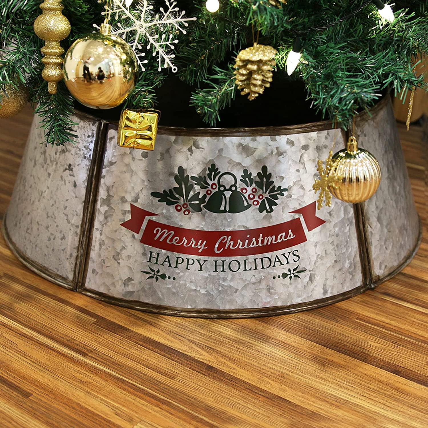 Bibana Metal Christmas Tree Collar Christmas Tree Ring,29.1 Inch ...