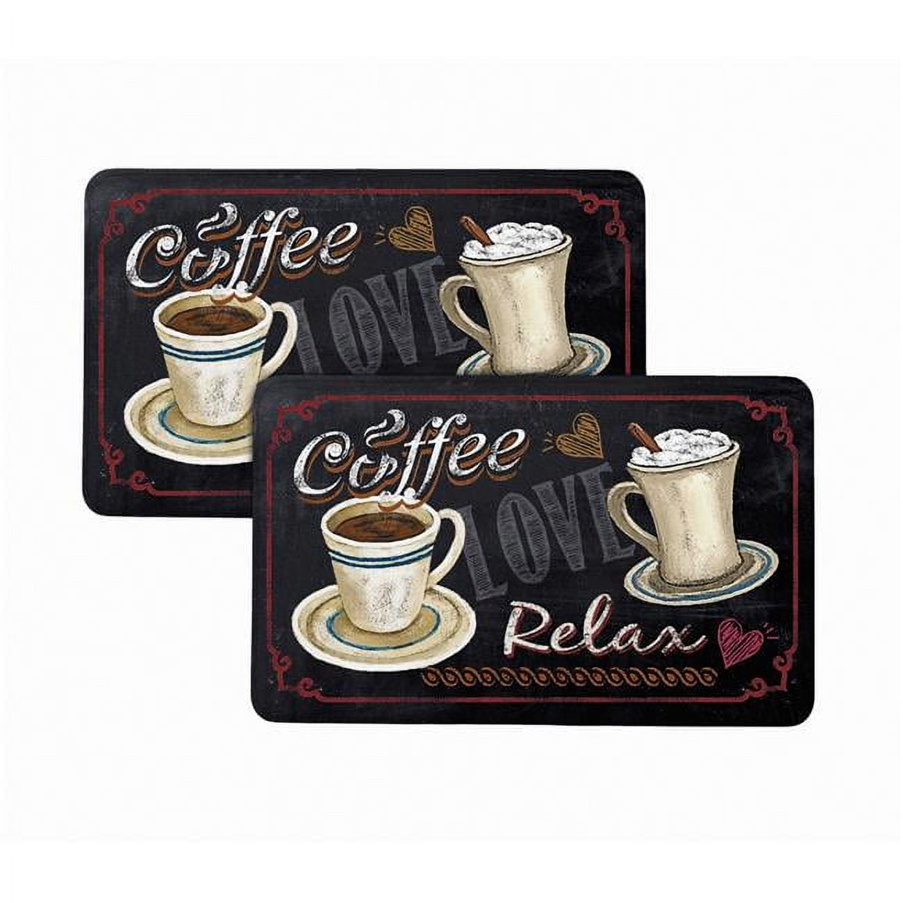 Bibb Home 18 x 30 in. Anti Fatigue Foam Kitchen Mat, Coffee Relax ...