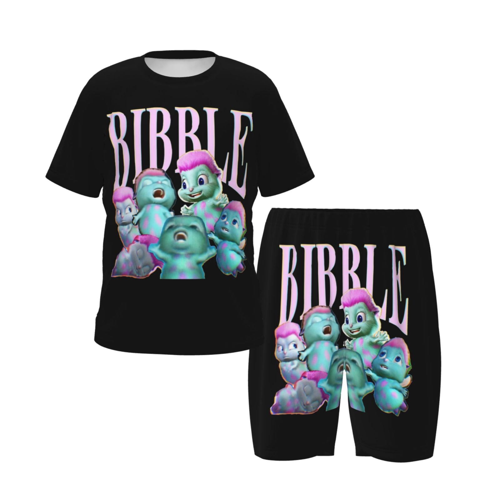 Bibb-,Le0 Pajamas Set Cartoon Shirt With Shorts Set Summer Sleepwear ...