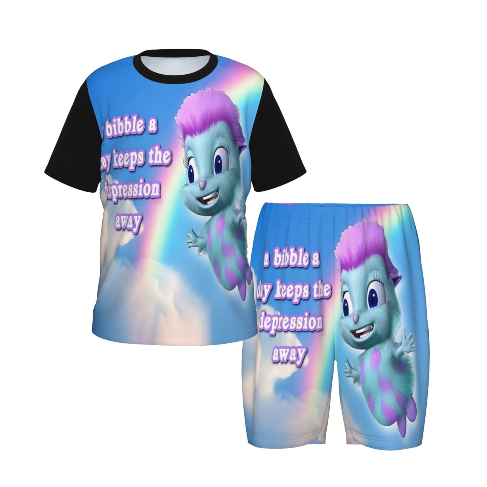 Bibb-,Le0 Pajamas Set Cartoon Shirt With Shorts Set Summer Sleepwear ...