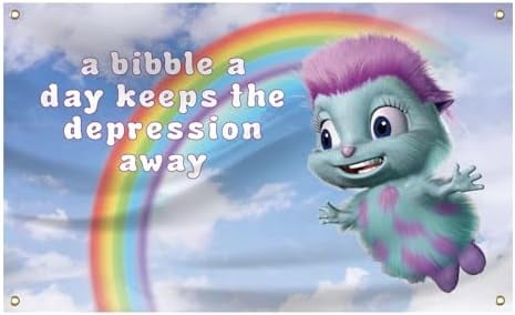 Bibble Happiness Cartoon Flag Inspirational 3X5 FT Rainbow Tapestry ...