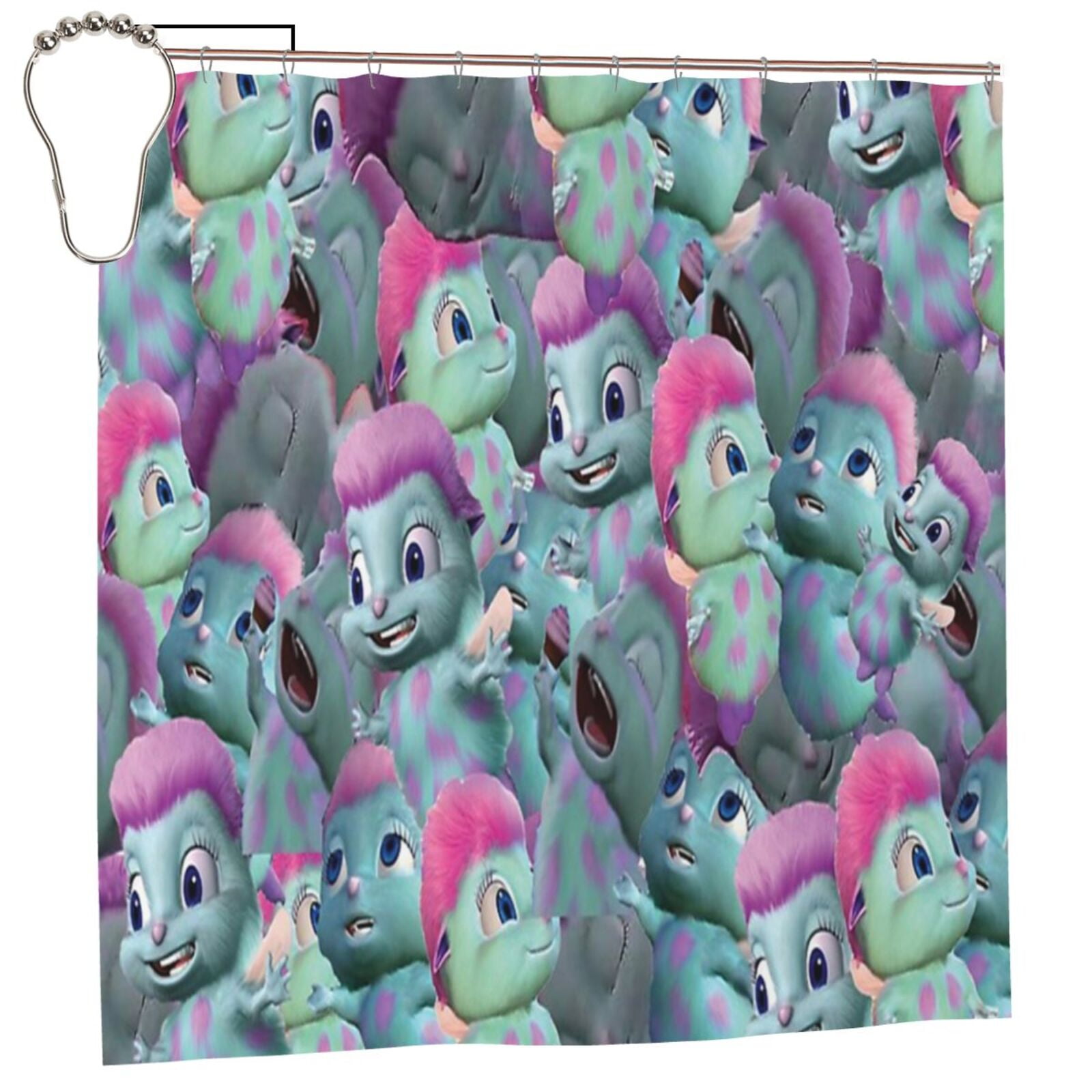 Bibble Shower Curtain For Kids Children Cute Shower Curtain Funny Bathroom Waterproof Polyester ...
