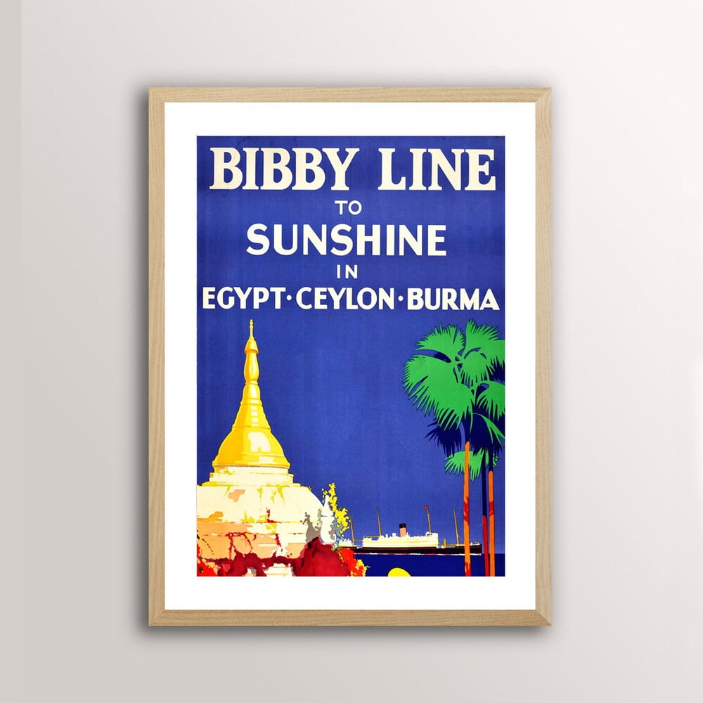 Bibby Line To Sunshine Vintage Travel Poster Gift Idea Wall Decor Art ...