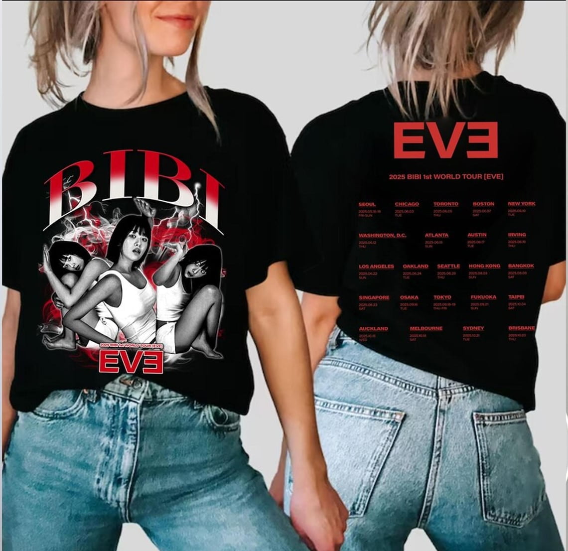 Bibi 1st World Tour Eve 2025 T-Shirt, Eve: Romance Shirt, Bibi Kpop ...