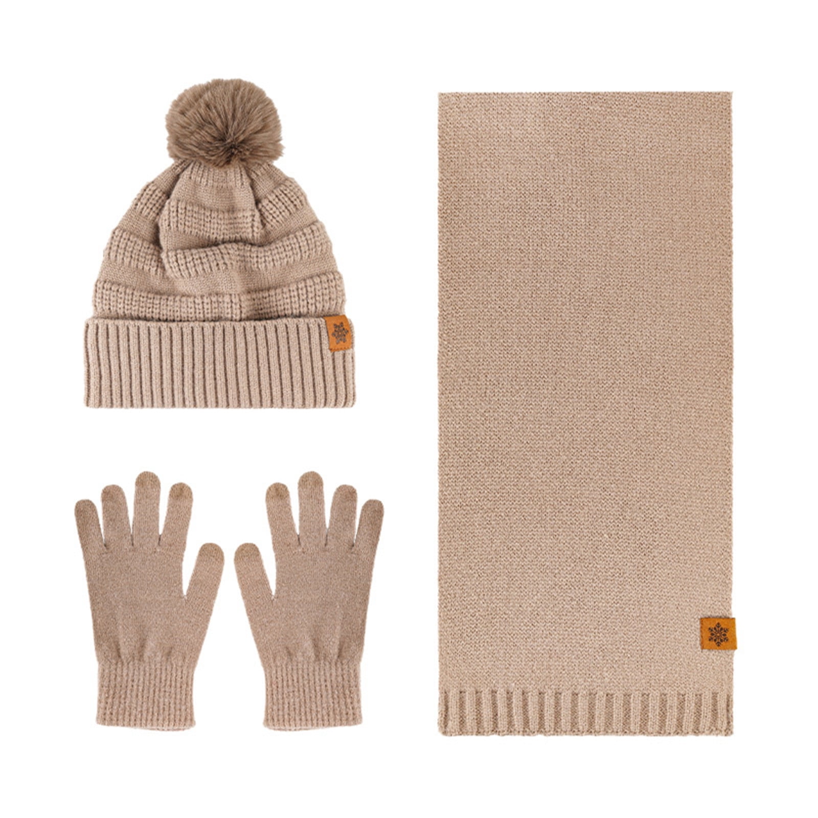 Bibifish 3 PCS Scarf Hat Sets For Women Solid Color Stylish Three Piece ...
