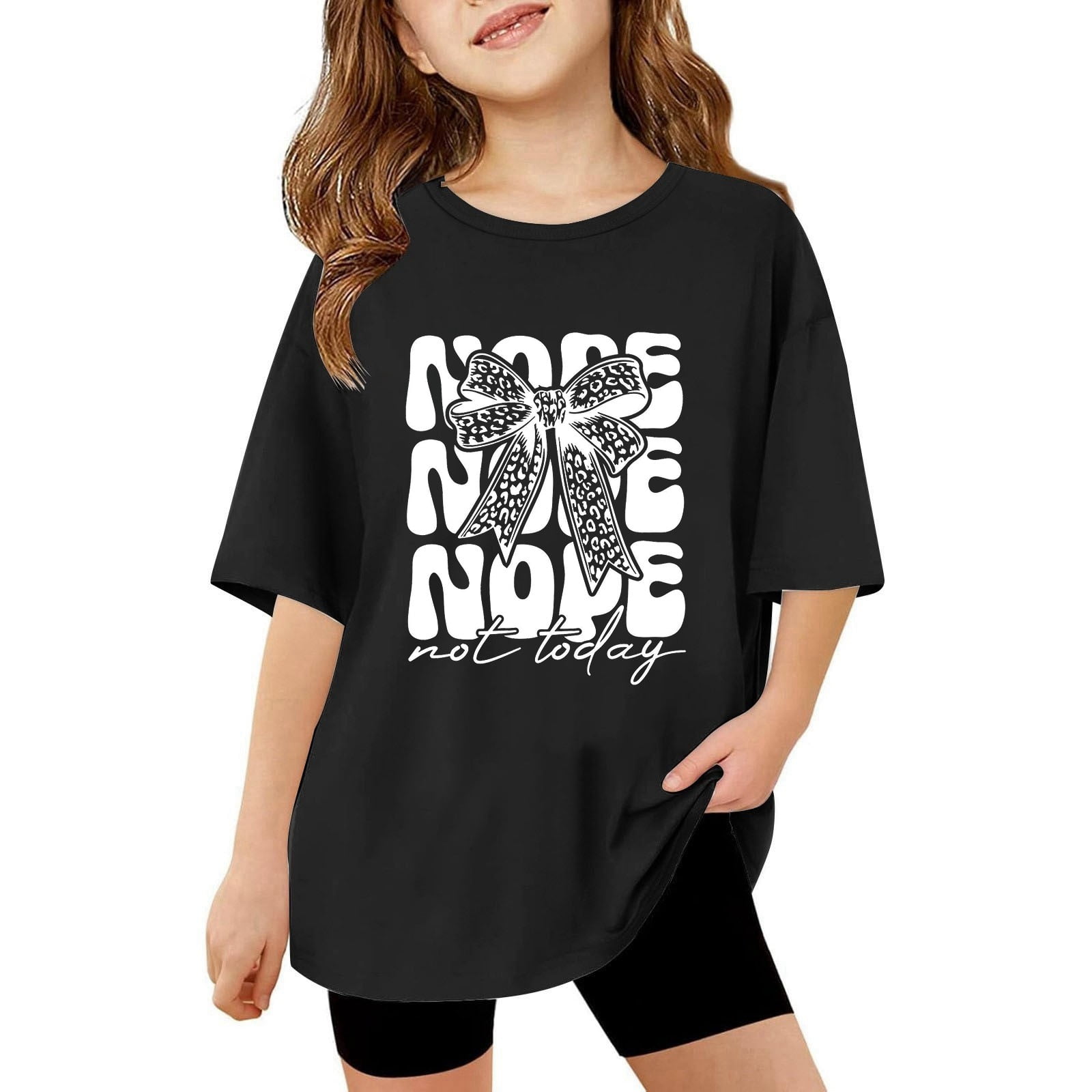 Bibifish Big Girls Tshirts Spring Trendy Graphic Crewneck Short Sleeve ...