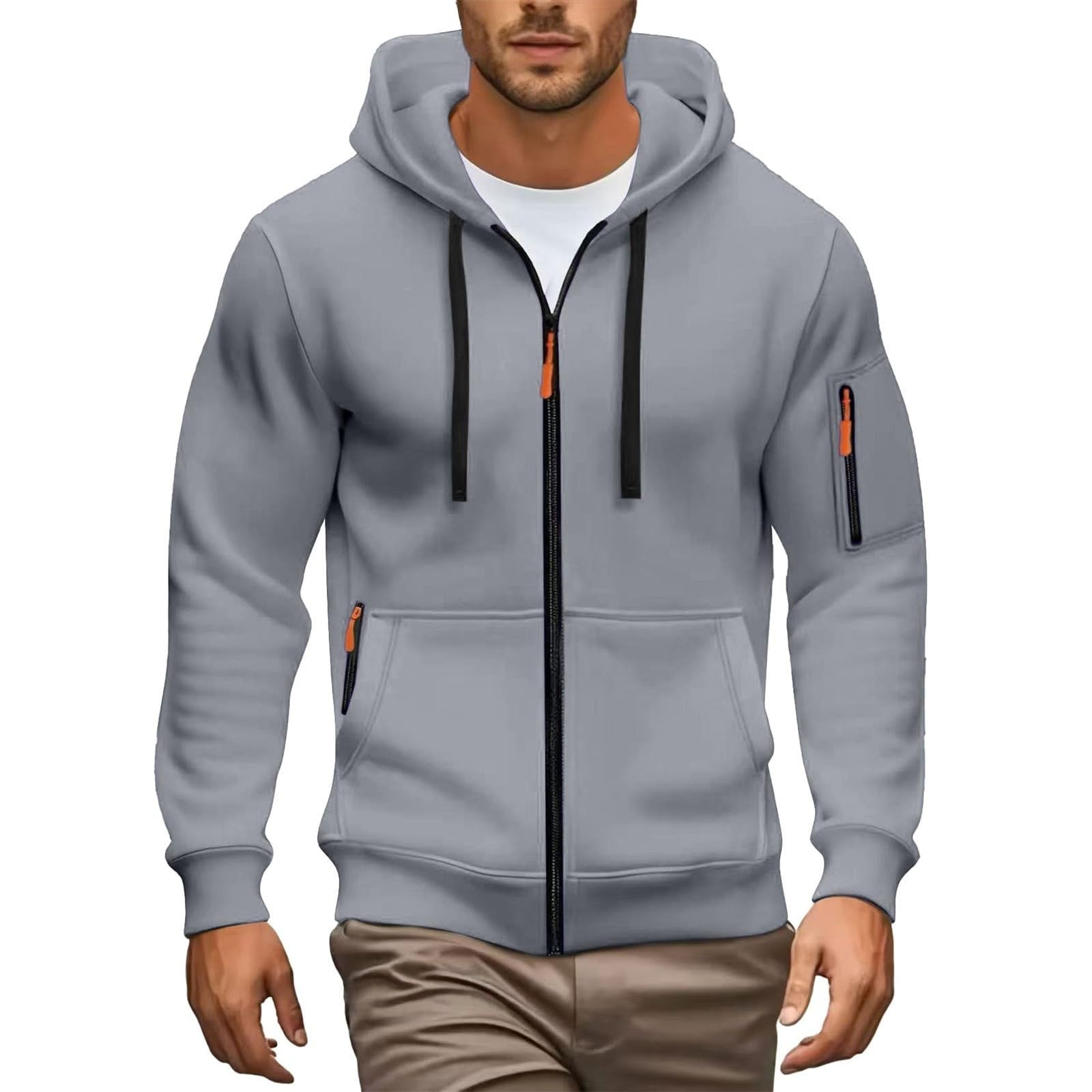 Bibifish Hoodies For Men Fall Winter Fashion Zip Up Hoodies With Zip ...