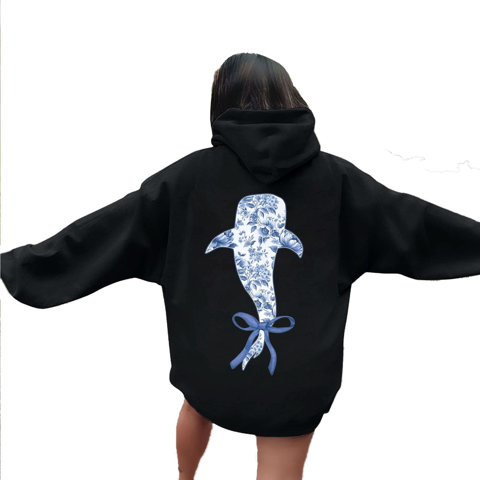 Bibifish Hoodies For Women Fashion Preppy Shark Graphic Print Hoodies ...