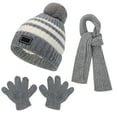Bibifish Kids Hat Gloves Scarf Sets 3 Pc Knit Striped Pattern Beanies Hat Gloves And Neck Warmer ...