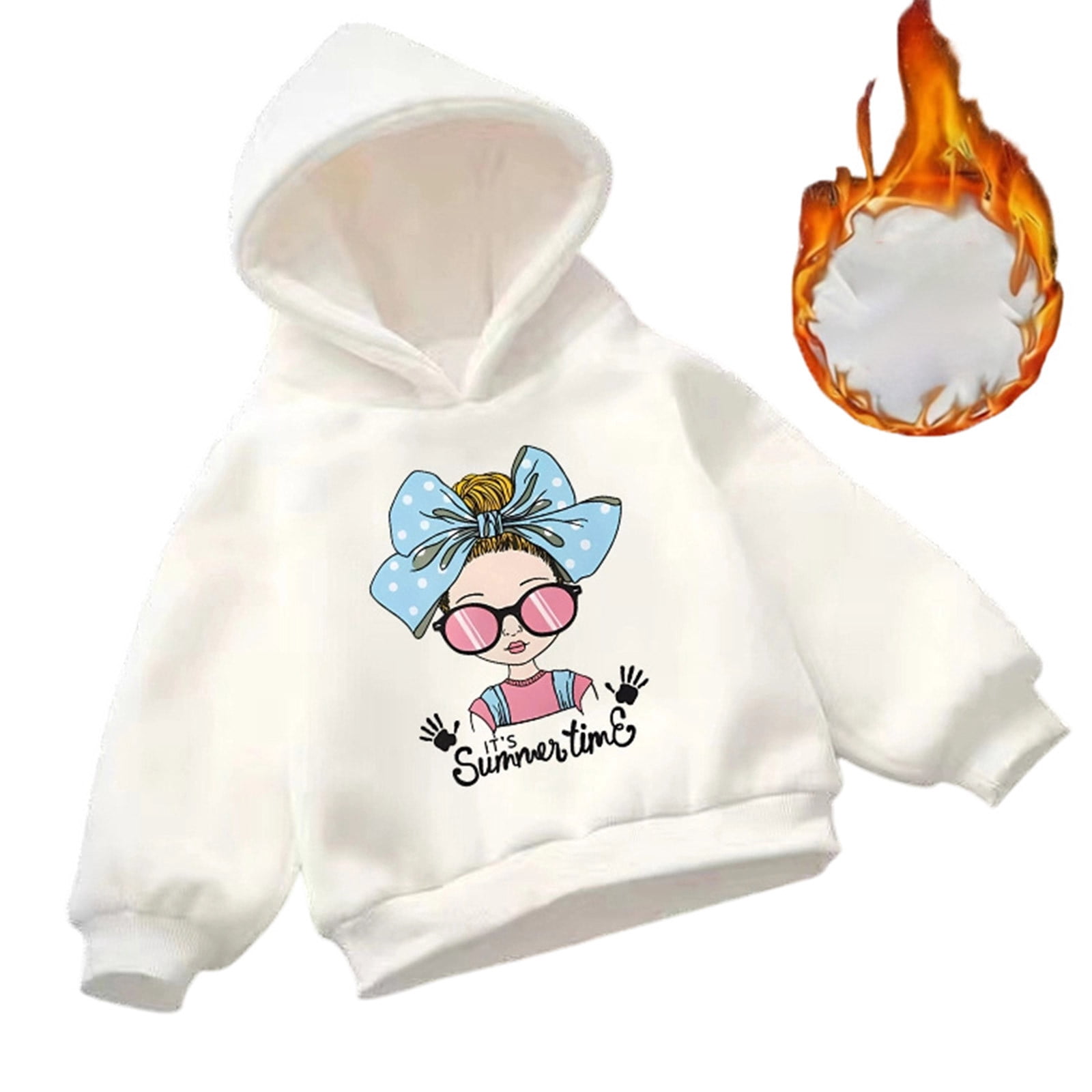 Bibifish Kids Hoodies Girls Letter Graphic Print Drawstring Hood ...