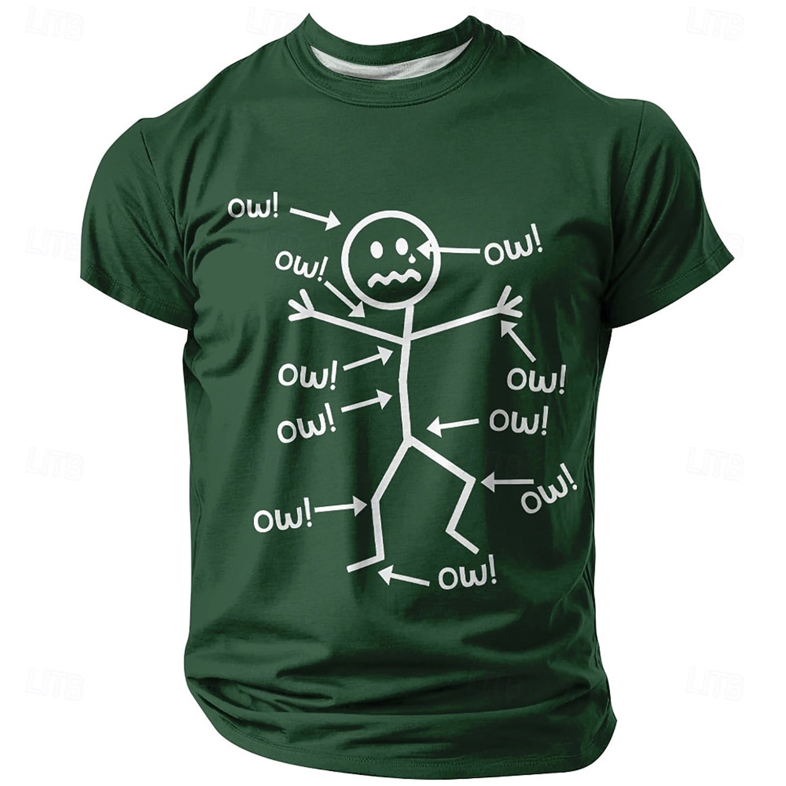 Bibifish Mens Crew Neck Short Sleeve Graphic T-Shirts Funny Stick ...