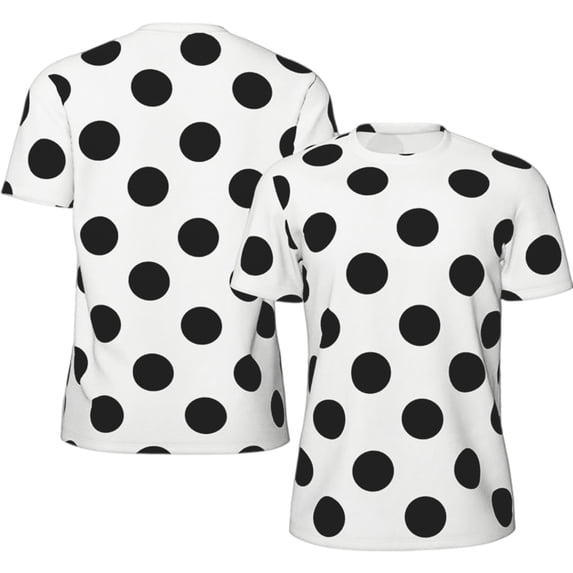 Bibifish Mens T-Shirt Graphic Polka Dot Print Crew Neck Short Sleeve ...