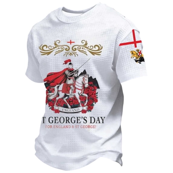 Bibifish Mens T-Shirt Novelty Graphic St Georges Day Print Crew Neck ...