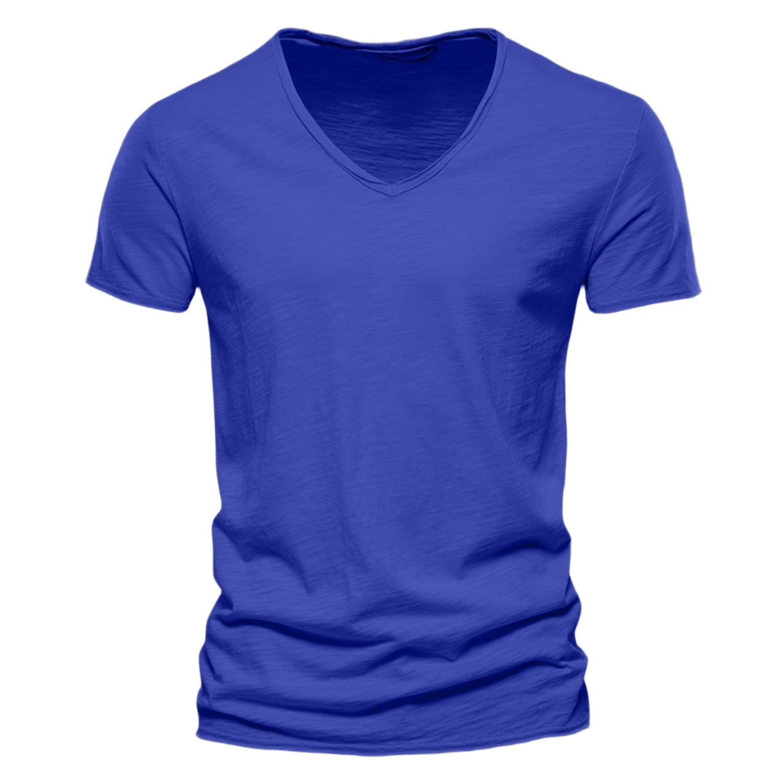 Bibifish Mens T-Shirt Stretchy Soft Washed Material V Neck Short Sleeve ...