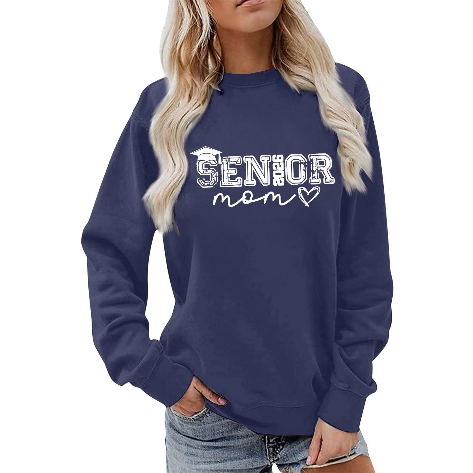 Bibifish Sweatshirts For Women Mom Loose Fit Letter Print Fall ...