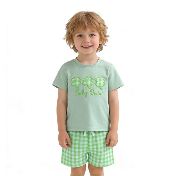 Bibifish Toddler Girls 2 Piece St Patrickâ S Set Light Green Tee With ...