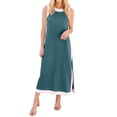 Bibifish Women Dress Sets Sleeveless Color Block Long Dress With Pocket ...