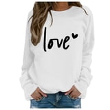 Bibifish Women'S Sweatshirts Valentine's Day Casual Love Letter Printed ...