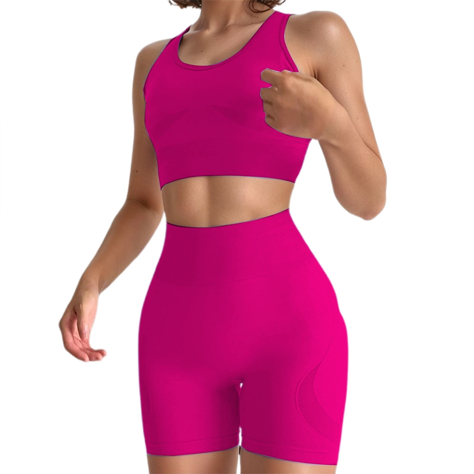 Bibifish Women Two Piece Sets Crop Tank Tops High Waist Tummy Control ...