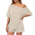 Bibifish Women Two Piece Sets Off Shoulder Half Sleeve Tops Loose Fit ...