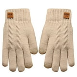 Bibifish Women Winter Style Thick Plush Lined Knitted Gloves Cold ...
