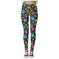 Bibifish Women's Graphic Yoga Pants Colorful Paw Print Yoga Pants Black ...
