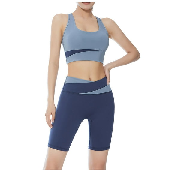 Bibifish Womens 2Pcs Sports Sets Black & Gray Trim Tanks & Shorts Quick ...