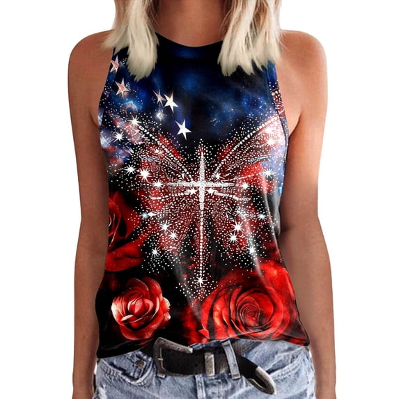 Bibifish Womens 4th Of July Tees Sleeveless Tshirts 250th Anniversary ...