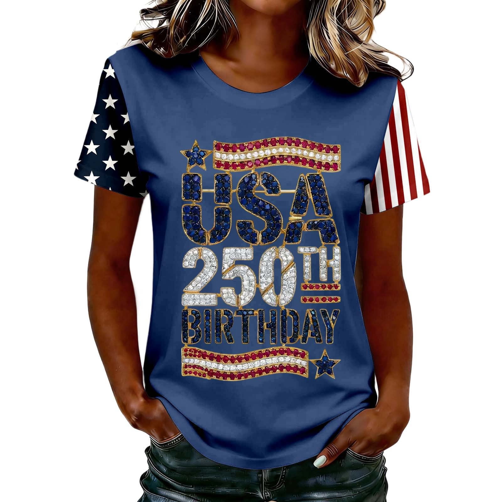 Bibifish Womens 4th Of July Tshirts Raglan Short Sleeve Tee Tops 250th ...