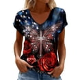 Bibifish Womens 4th Of July Tshirts V Neck Short Sleeve Tee Tops 250 ...