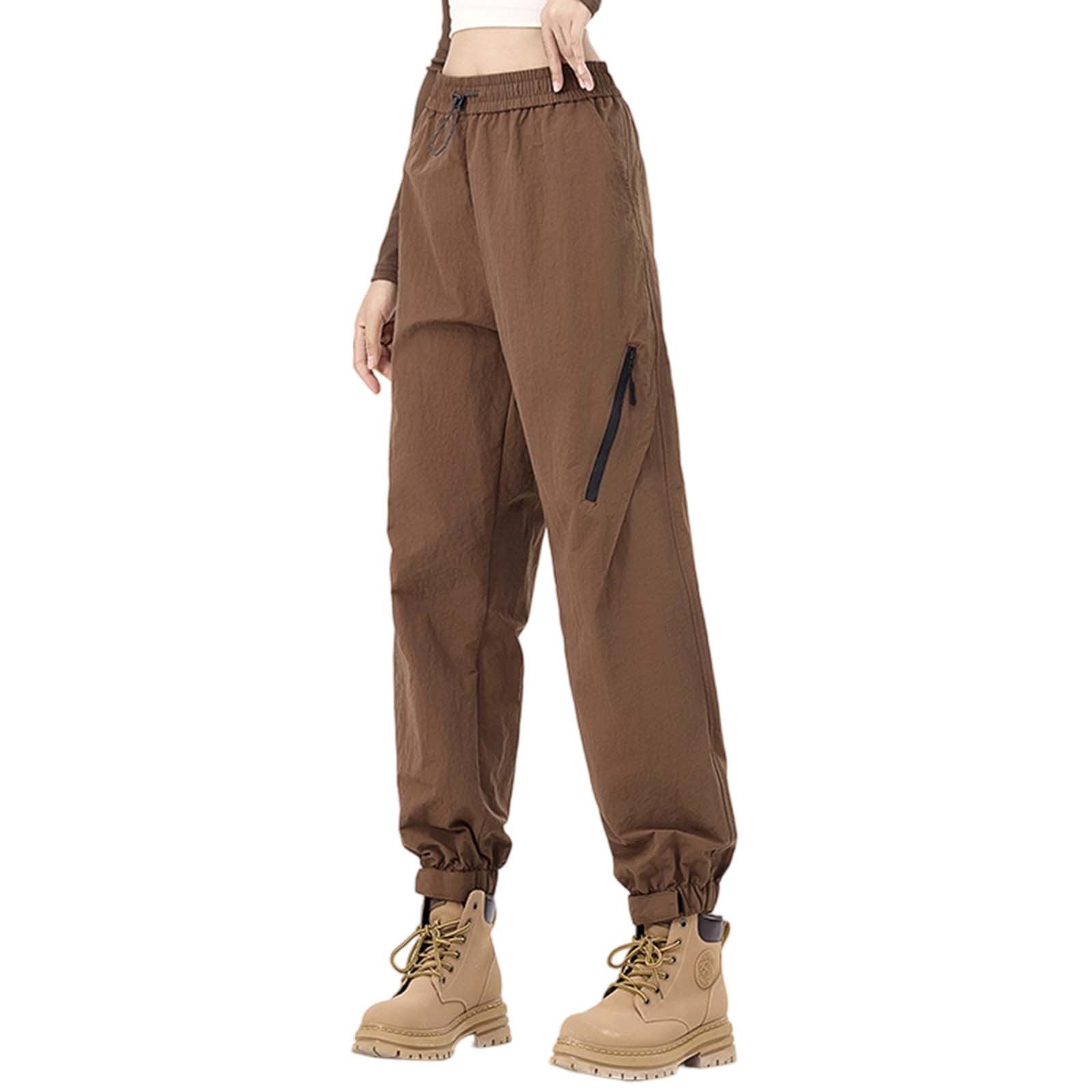 Bibifish Womens Athletic Pants Elastic Waist Ankle Length Relaxed Fit ...