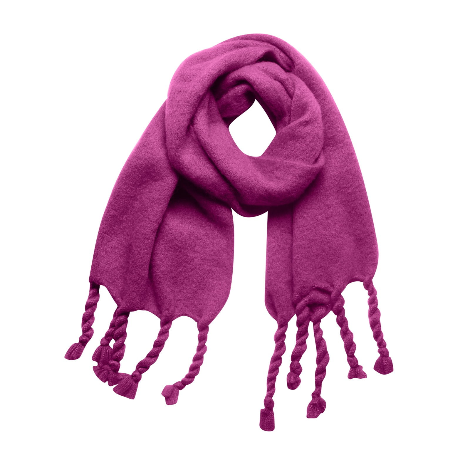 Bibifish Womens Beige Cable Knit Scarf Rope Tassel Hem Soft Warm scarf ...