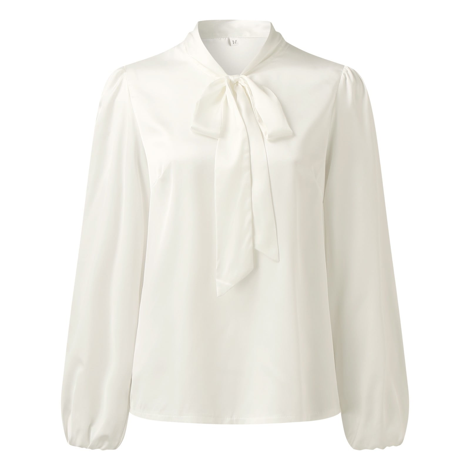 Bibifish Womens Blouses Solid Color V Neck Long Sleeve Office Satin ...