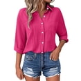 Bibifish Womens Button Down Shirts Ladies Casual Short Sleeve Solid ...