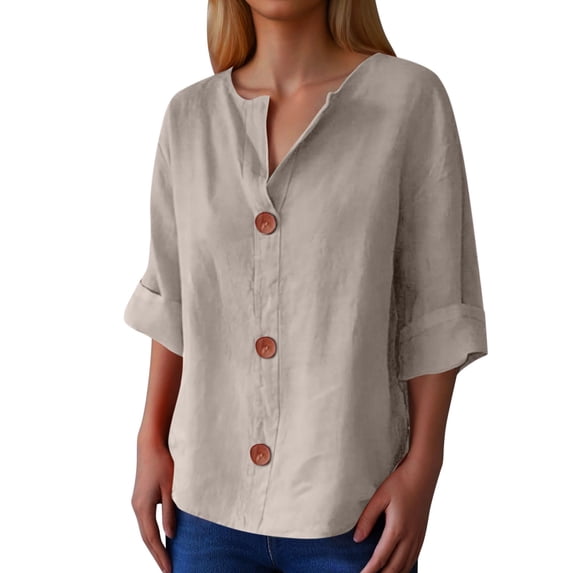 Bibifish Womens Button Down Shirts Ladies V Neck Button Down Shirts ...