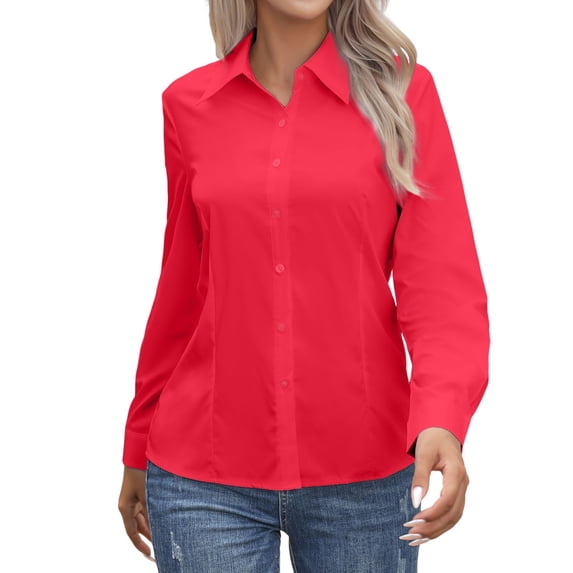 Bibifish Womens Button Down Shirts Long Sleeve Collared Regular ...